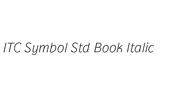 ITC Symbol Std Book Italic