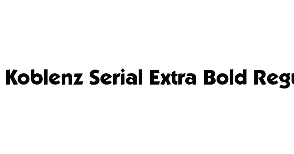 Koblenz Serial Extra Bold Regular